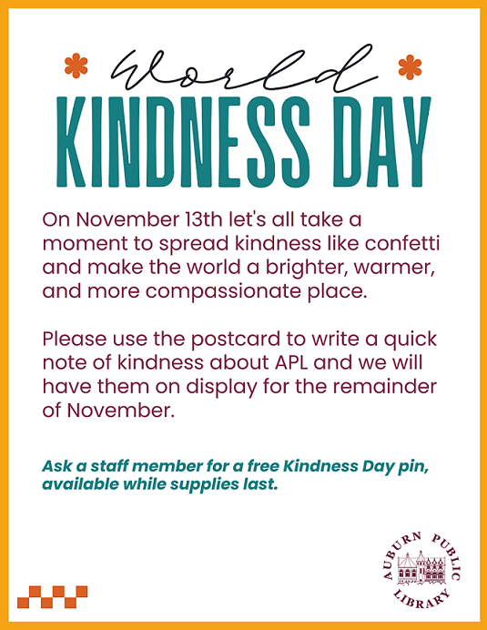 World Kindness Day | Auburn Public Library